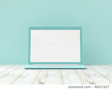 pastel color idea concept, Laptop mock-up - Stock Illustration ...