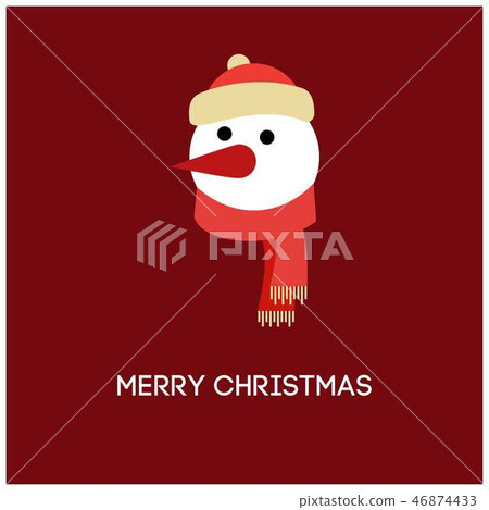 Snowman with red background - Stock Illustration [46874433] - PIXTA