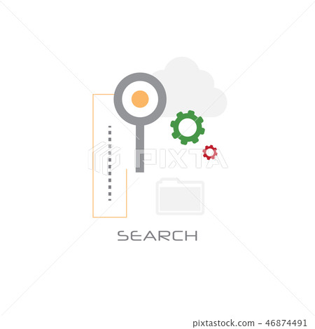 magnifying glass database folder data search... - Stock Illustration ...