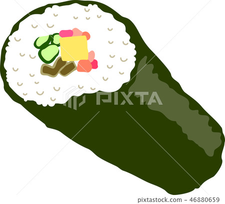 Rice roll Nori seaweed roll Seto bean paste... - Stock Illustration ...