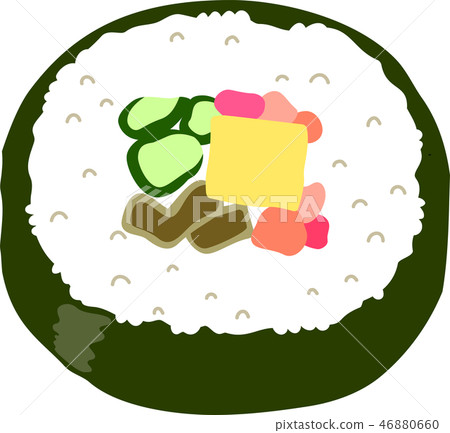 Rice roll Nori seaweed roll Seto bean paste... - Stock Illustration ...