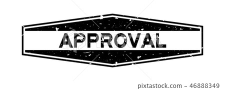Grunge black approval word hexagon rubber stamp - Stock Illustration ...