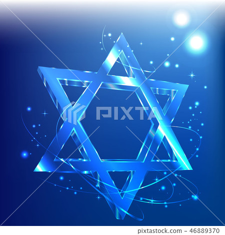 Blue Star of David , glass Jewish symbol - Stock Illustration [46889370 ...