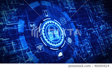 Hi-Tech digital cyber security display infographic - Stock Illustration ...