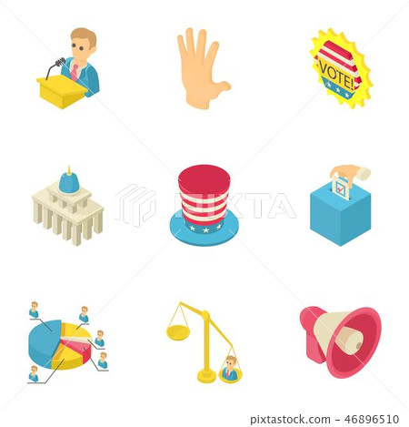 Right to vote icons set, isometric style - Stock Illustration [46896510 ...