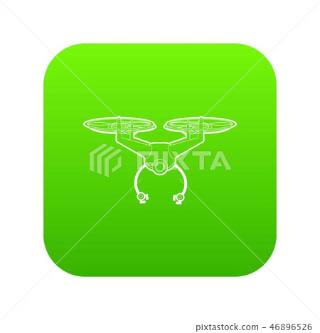 Flying robot icon green vector - Stock Illustration [46896526] - PIXTA