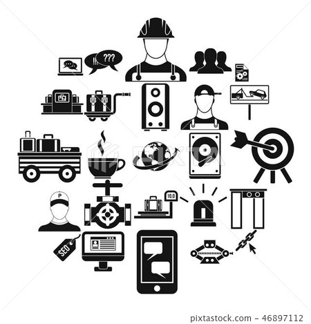 Backing icons set, simple style - Stock Illustration [46897112] - PIXTA