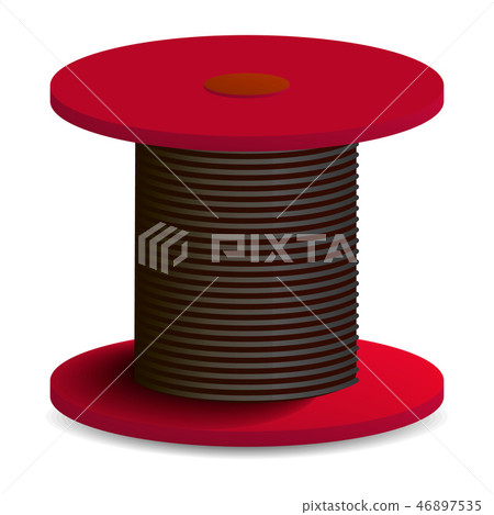 Red cable coil icon, realistic style - Stock Illustration [46897535 ...