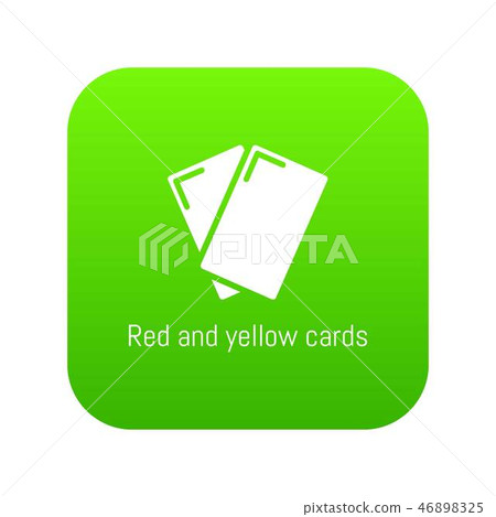 Red yellow card icon green vector - Stock Illustration [46898325] - PIXTA