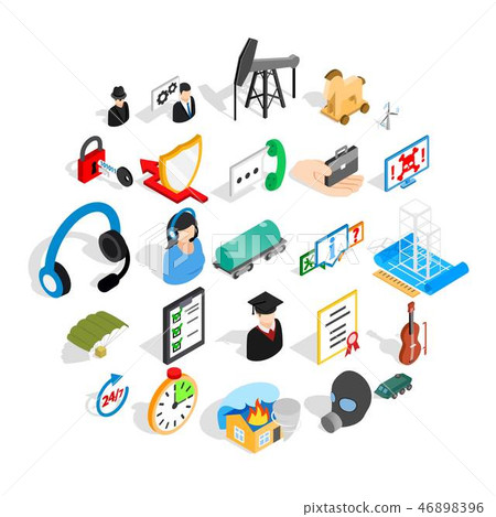 Range icons set, isometric style - Stock Illustration [46898396] - PIXTA