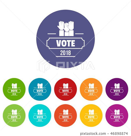 Vote registration icons set vector color - Stock Illustration [46898874 ...