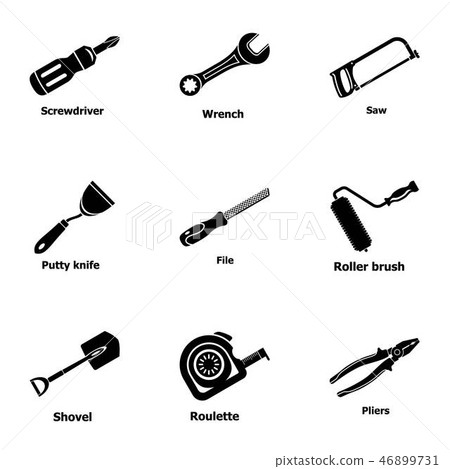 Garage tool icons set, simple style - Stock Illustration [46899731] - PIXTA