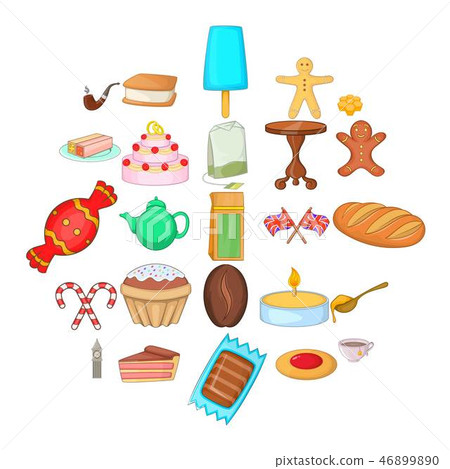 Sweet tea icons set, cartoon style - Stock Illustration [46899890] - PIXTA