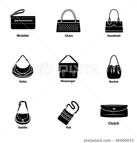 Satchel icons set, simple style - Stock Illustration [46900033] - PIXTA