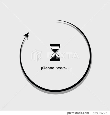 loading please wait infographic with hourglass... - Stock Illustration ...