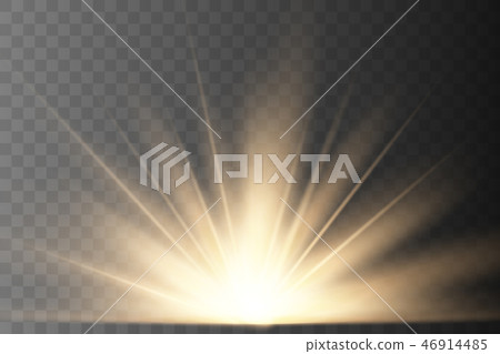 Warm light Sun rays - Stock Illustration [46914485] - PIXTA