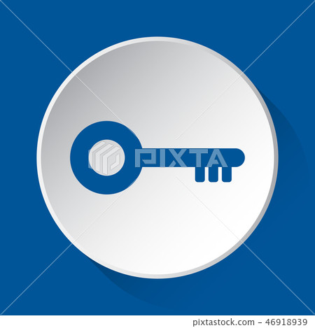 key - simple blue icon on white button - Stock Illustration [46918939 ...