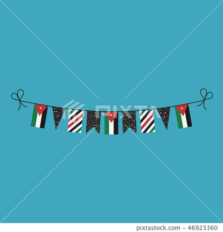 Decorations bunting flags for Jordan national day - Stock Illustration ...