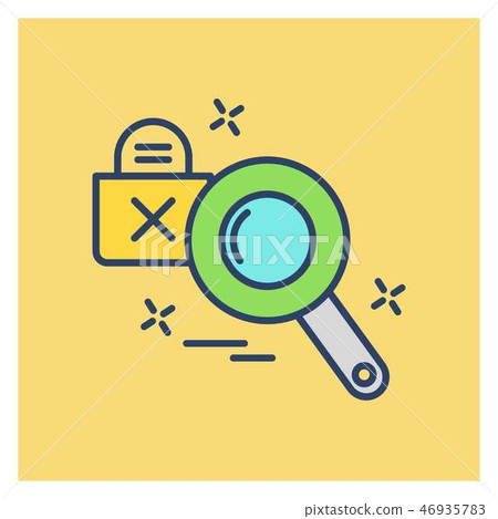 Cyber security colored icon with yellow background - Stock Illustration ...