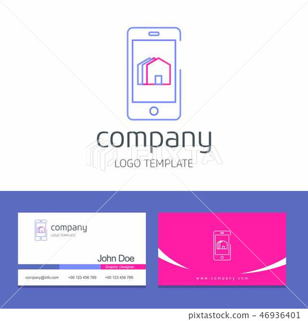 Business card design with smart phone company logo - Stock Illustration ...