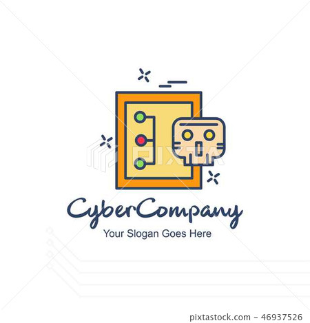 Cyber network logo white background typography - Stock Illustration ...