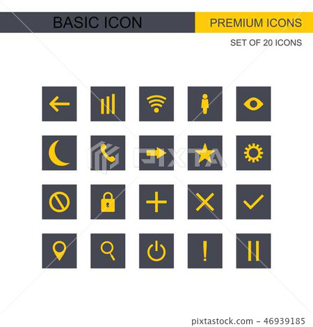 Basic icons set vector - Stock Illustration [46939185] - PIXTA