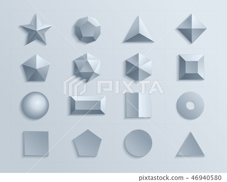 Dimensional geometric figures in set - Stock Illustration [46940580 ...