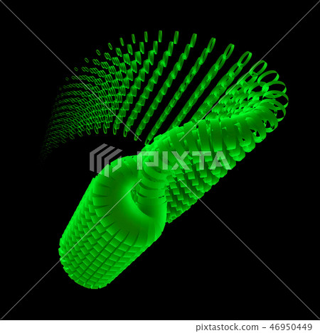 Abstract Twisted Design Isolated On Black - Stock Illustration ...