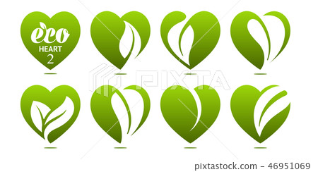 Icon set. Eco heart - Stock Illustration [46951069] - PIXTA
