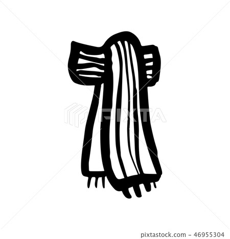 Hand drawn scarf vector icon on white - Stock Illustration [46955304 ...