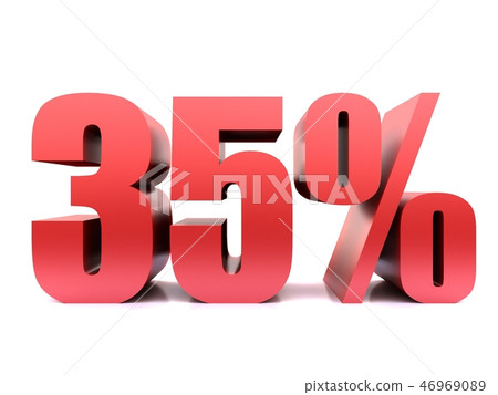 thirty five percent 35% symbol .3d rendering - Stock Illustration ...