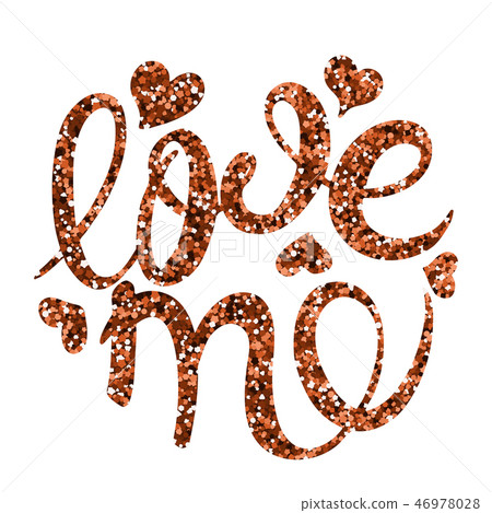 Love me calligraphy. - Stock Illustration [46978028] - PIXTA