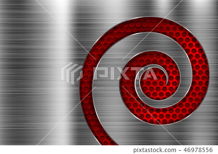 Brushed metal texture with red spiral perforation-插圖素材 [46978556] - PIXTA圖庫