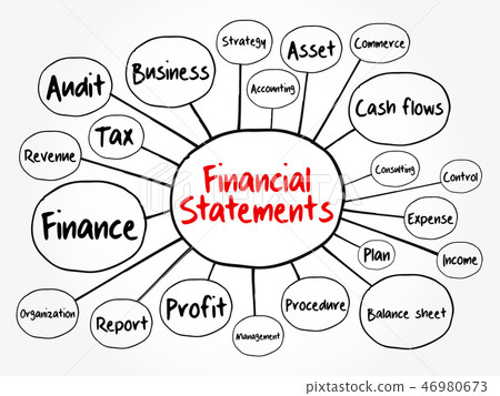 Financial statements mind map flowchart - Stock Illustration [46980673 ...