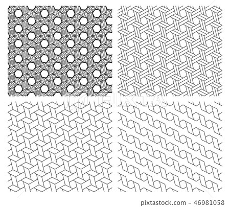 Seamless geometric hexagon line pattern, vector - Stock Illustration ...