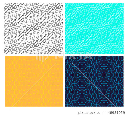 Seamless geometric hexagon line pattern, vector - Stock Illustration ...