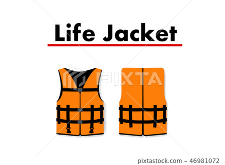 Life Jacket isolated on white background, vector - Stock Illustration ...