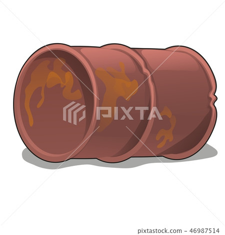 Rusty metal barrel isolated on white... - Stock Illustration [46987514 ...