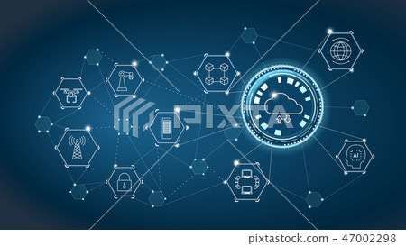 Technology connection graphic - Stock Illustration [47002298] - PIXTA