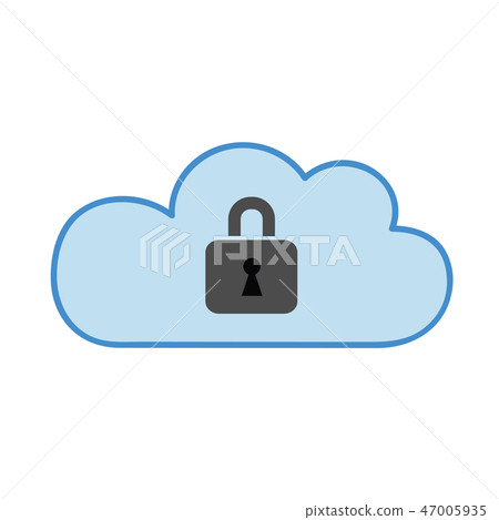 key inside the cloud lock safety concept symbol - Stock Illustration ...