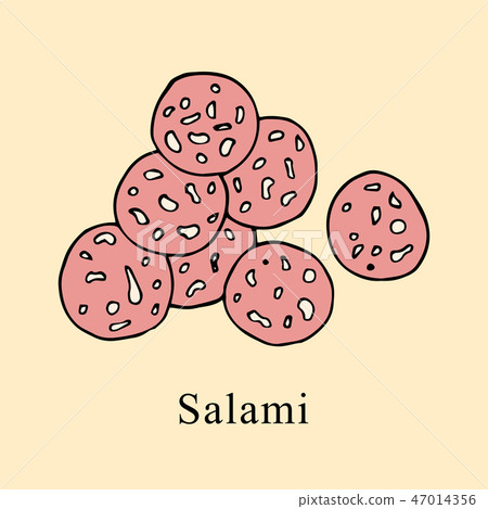 Salami vector illustration in cartoon style. - Stock Illustration ...