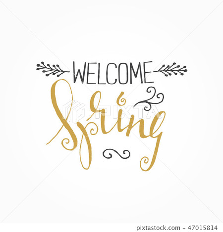 Handwritten calligraphic Spring lettering - Stock Illustration ...