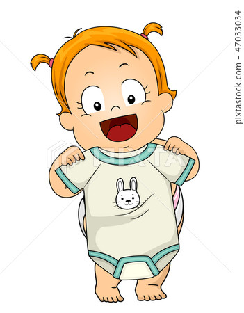Kid Toddler Girl Pick Clothes Illustration - Stock Illustration ...