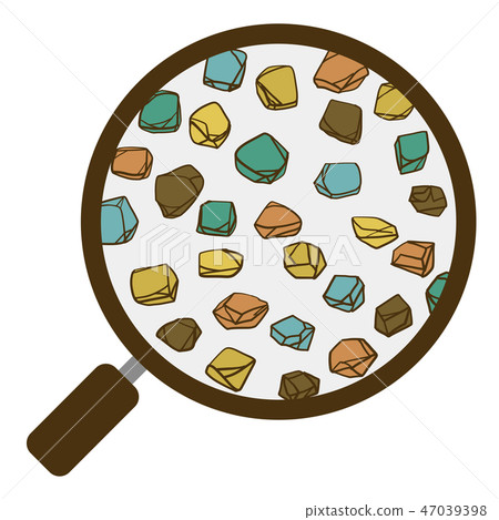 Soil aggregate structure Magnifying glass... - Stock Illustration ...