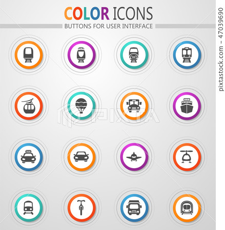 Public transport icons set - Stock Illustration [47039690] - PIXTA