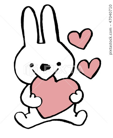 Usagi and Heart - Stock Illustration [47040710] - PIXTA