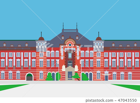 Tokyo station illustration - Stock Illustration [47043550] - PIXTA