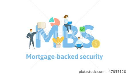 MBS, Mortgage Backed Security. Concept with... - Stock Illustration ...
