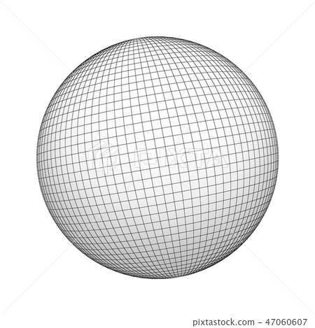 Wireframe sphere or ball, geometric shape with... - Stock Illustration ...