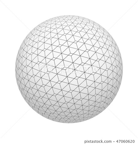 Wireframe triangle of sphere or ball, geometric... - Stock Illustration ...